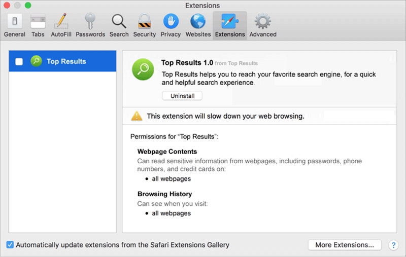 How to remove Top Results App (Mac) - BugsFighter