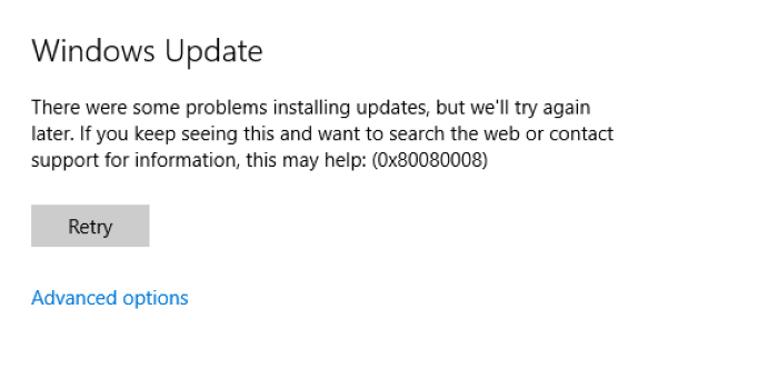 How to fix Windows 10 Update error 0x80080008 - BugsFighter