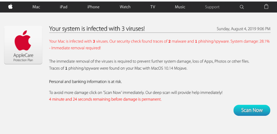 「あなたの Mac は 3 つのウイルスに感染しています」というポップアップ詐欺を削除する方法 - BugsFighter