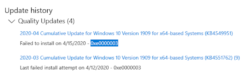 How To Fix Windows Update Error 0xe0000003 Bugsfighter 3662