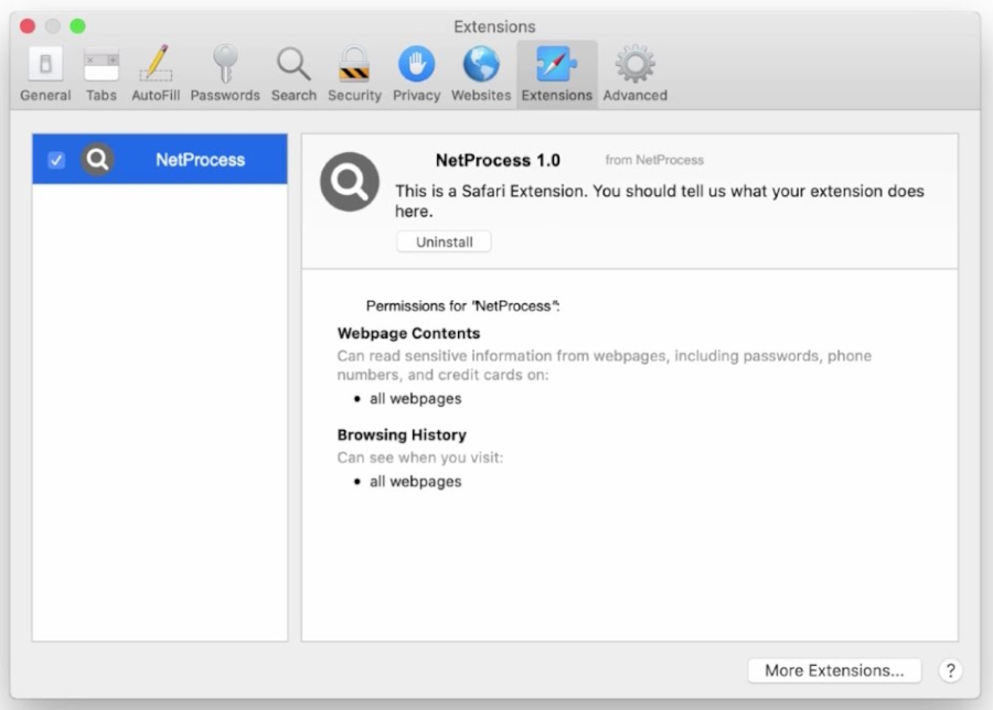 How to remove NetProcess (Mac) - BugsFighter